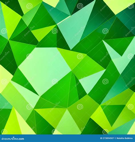 Geometric Pattern Of Overlapping Polygons In Green Tones The Image Was