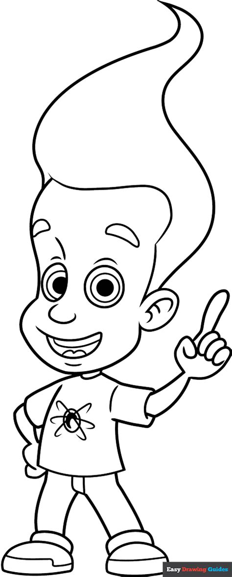 Jimmy Neutron Coloring Page Easy Drawing Guides