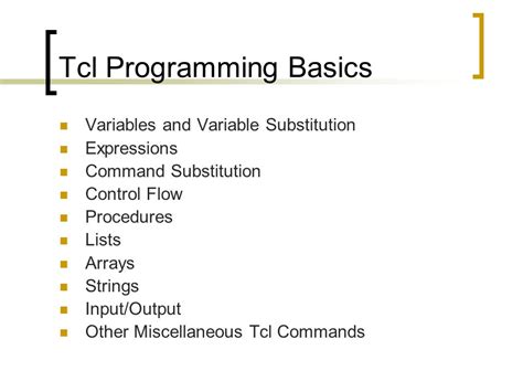 Introduction to Programming with Tcl. Introduction Using two languages ...