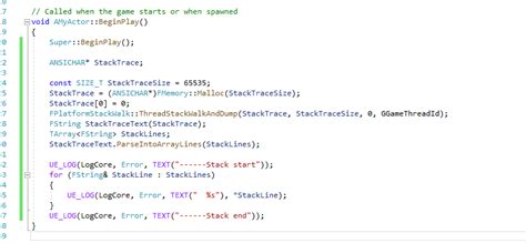Capture Call Stack C Epic Developer Community Forums