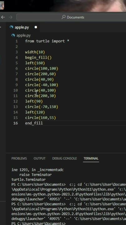 Apple Logo Design In Python Python Coding Status Shorts Programming Python Hacker Youtube