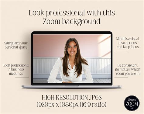 Zoom Background Pink Wall Zoom Minimalist Office Background Zoom