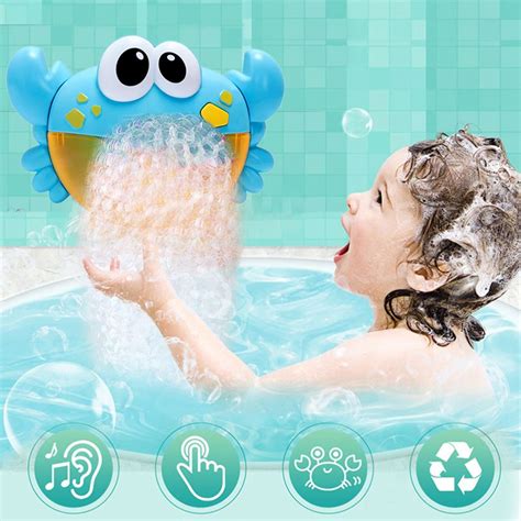 재미 있는 음악 게 거품 송풍기 기계 전기 자동 게 거품 메이커 아이 목욕 장난감 야외 욕실 장난감 크리스마스 선물버블 Aliexpress