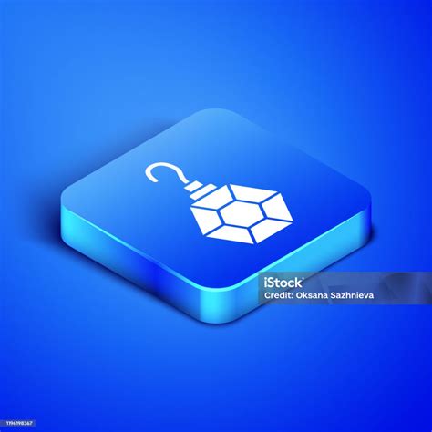 파란색 배경에 격리된 등각칭 귀걸이 아이콘입니다 보석 액세서리 파란색 사각형 버튼입니다 벡터 일러스트레이션 개인 장식품에 대한 스톡 벡터 아트 및 기타 이미지 Istock