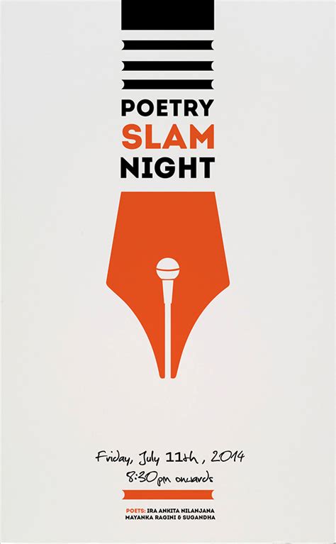 Poster Open Mic Poetry Night Behance