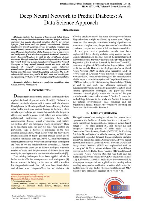 Pdf Deep Neural Network To Predict Diabetes A Data Science Approach