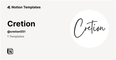 Cretion Template Creator Notion Marketplace