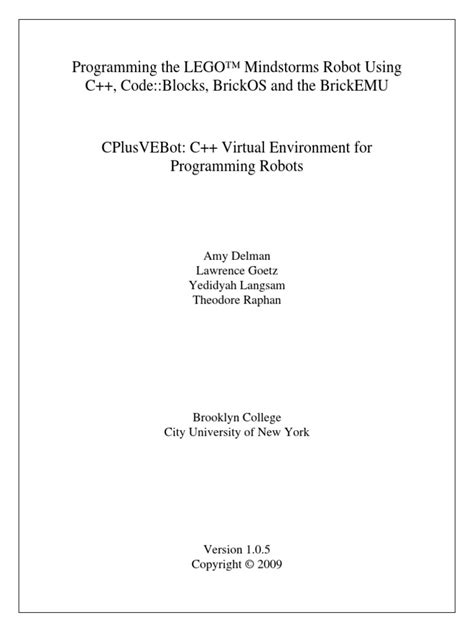 programming the lego mindstorms robot using c pdf operating system