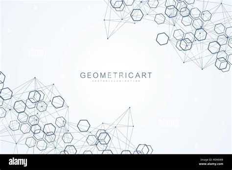 Geometric Abstract Background With Connected Line And Dots Structure Molecule And Communication