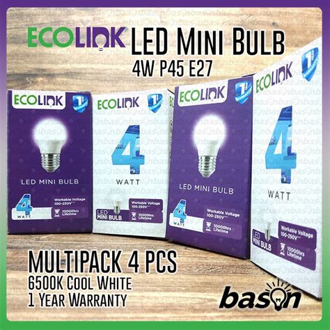 Jual Ecolink Multipack Led Bulb 4w P45 Paket Isi 4 Bohlam Lampu Led Mini Shopee Indonesia