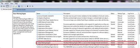 Error The Base Filtering Engine Bfe Service Doesnt Exist Or Cant Be Started