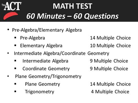 Multiple Choice Math Test