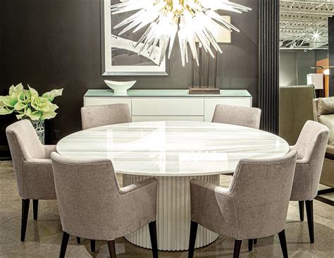 Modern Round White Marble Top Dining Table For Sale At 1stdibs Round