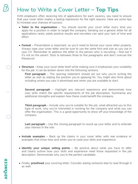 How To Write A Cover Letter Top Tips Pdf