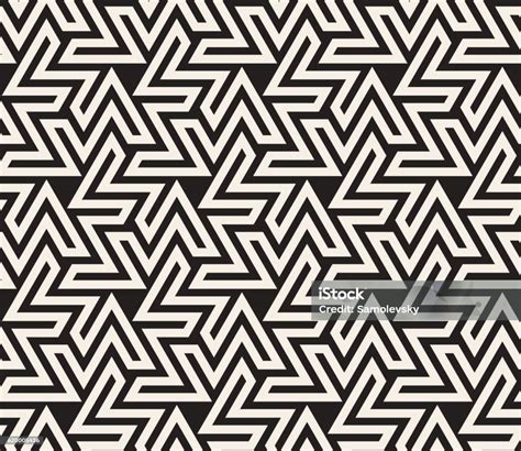 벡터 매끄러운 흑백 기하학적 라인 삼각형 지그재그 모양 0명에 대한 스톡 벡터 아트 및 기타 이미지 0명 기하 도형 대칭 Istock