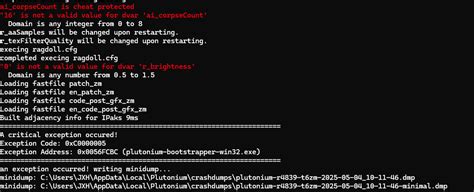 Game Keeps Crashing On Start Critical Exception 0x0000005 Plutonium