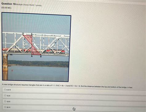question 10 multiple choice worth 1 points 03 05 mc a new bridge