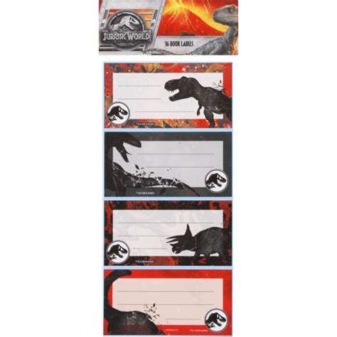 Jurassic World Book Labels 16 Pack Check That