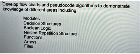Solved Develop Flow Charts And Pseudocode Algorithms To Demonstrate
