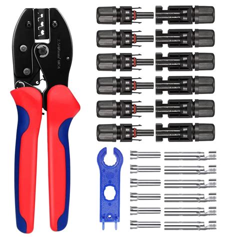 래칫 태양 전지 패널 압착 도구 다중 접촉 커넥터 4 개 광전지 암수 태양광 세트 25 6 Mm2 30a 1000v Aliexpress