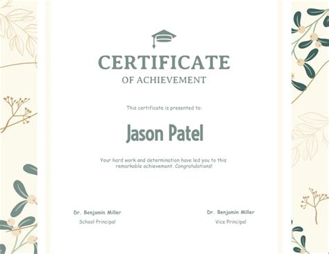 Aesthetic School Certificate Of Achievement Template Venngage