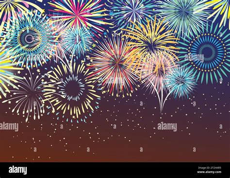 Festive Colorful Firework Bursts In Various Abstract Sparkling Shapes