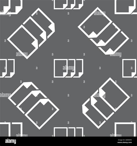 Copy File Sign Icon Duplicate Document Symbol Seamless Pattern On A Gray Background Vector