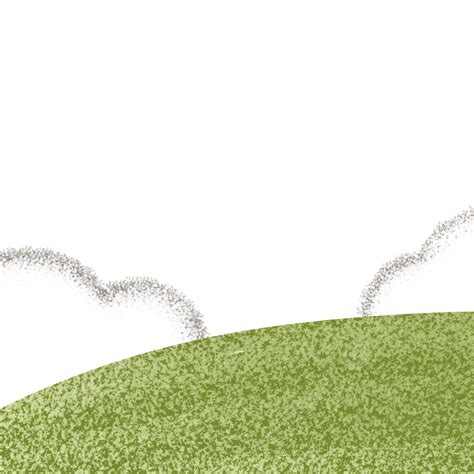 Grass Field And Clouds View Illustration Grass Field Cloud Png