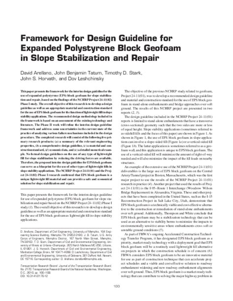 Pdf Framework For Design Guideline For Expanded Polystyrene Block