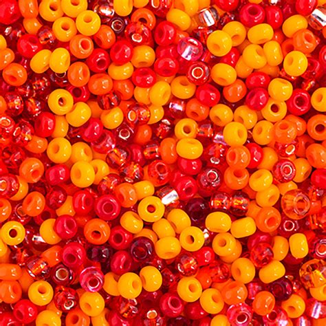 Preciosa Czech Glass 80 Seed Bead Multi Mix Orange 1 Tube
