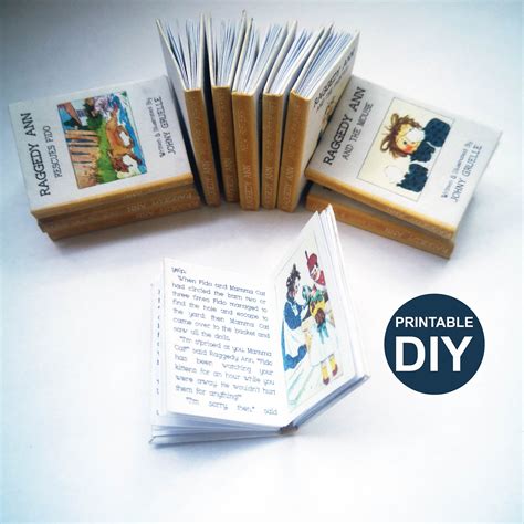 Miniature Books Readable Printable Diy Kit Set Of 12 Etsy