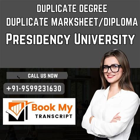Duplicate Degree Mark Sheet Diploma From Presidency University At