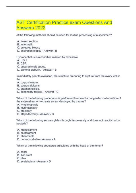 Ast Certification Practice Exam Questions And Answers 2022 Ast Certification Practice Stuvia Us