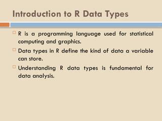 R Data Types A Beginners Guide To Data In R PPTX