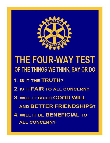 The Four Way Test Rotary Club Of Lansing