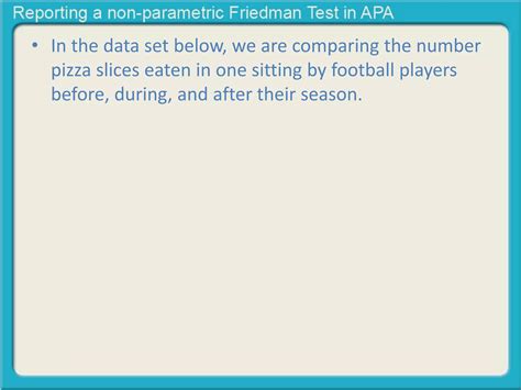 Reporting A Non Parametric Friedman Test In Apa Pptx