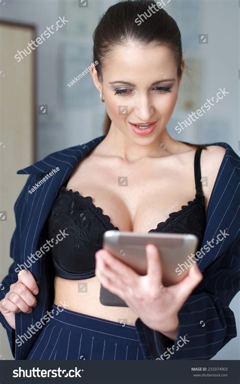 Sexy Naked Businesswoman Chat Online Office Stock Photo Edit Now
