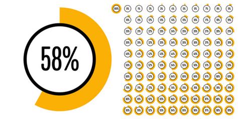 100 Percent Circle Graph Royalty Free Vector Image