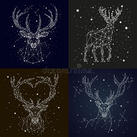 Starry Sky Constellation Deer Stock Illustration Illustration Of