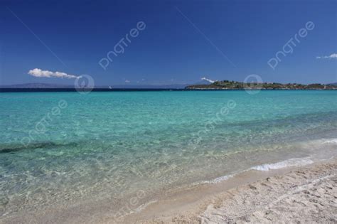Background Nuansa Warna Biru Yang Indah Di Pantai Laut Aegean Foto Dan