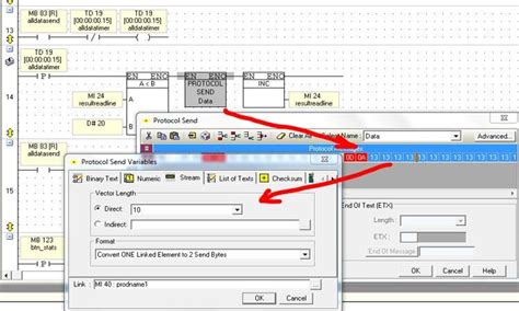 sending string variable to serial printer vision and samba plc hmi