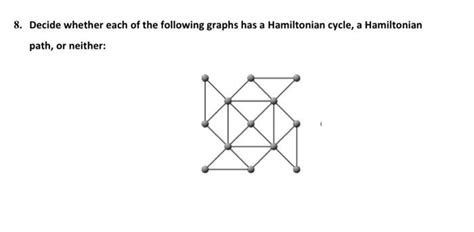 Solved 8 Decide Whether Each Of The Following Graphs Has A