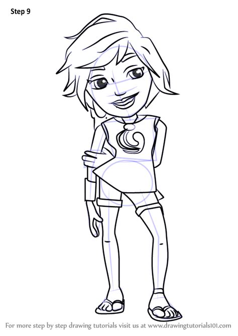 How To Draw Kim From Subway Surfers Subway Surfers Step By Step