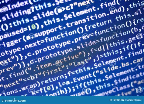 Javascript Code Computer Programming Source Code Abstract Screen Of Web Developer With Glowing