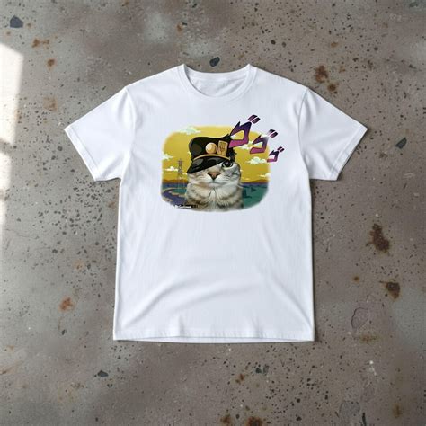 Jotaro Kujo Cat Meme T Shirt Jojos Bizarre Adventure Minimalistic