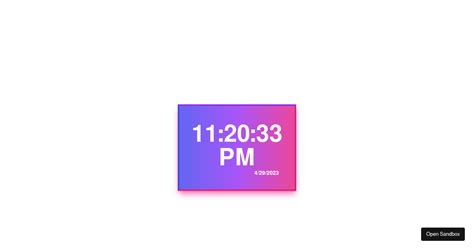 digital clock forked codesandbox