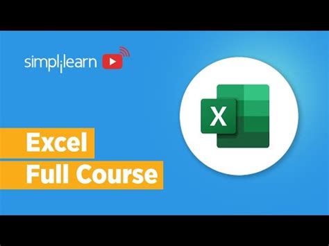 Excel Full Course Microsoft Excel Course Microsoft Excel For Beginners Simplilearn