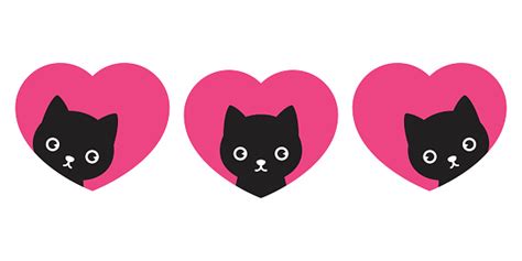 고양이 벡터 심장 발렌타인 아이콘 로고 고양이 캘 리 만화 캐릭터 일러스트 레이 션 만화에 대한 스톡 벡터 아트 및 기타 이미지