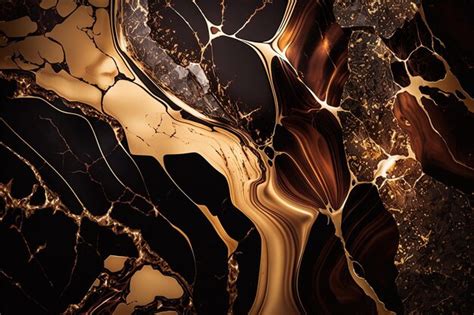 갈색과 금색 대리석 배경 고급 대리석 돌 질감 초대장 배경 프리미엄 사진