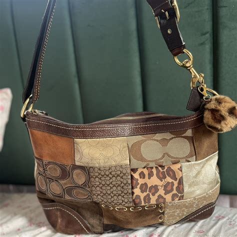 Vintage Coach Patchwork Bag Leopard Print Coach Depop